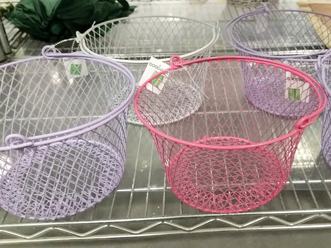 These cheerful wire baskets aren't just containers – they're organizational dreams in candy colors, waiting to solve someone's clutter crisis.