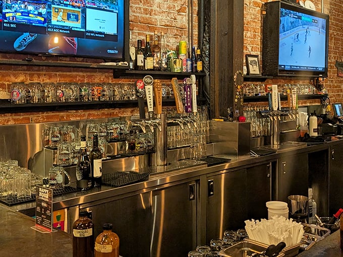 The bar area—where barbecue pilgrims come to worship at the altar of craft beer and smoked meats.