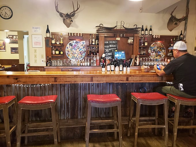 The bar isn't just where drinks are served; it's where strangers become friends and regulars hold court like unofficial town historians.