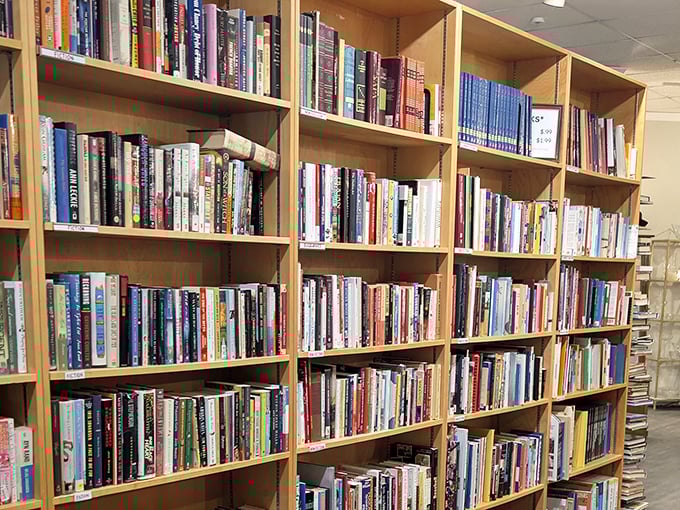 The book section rivals small-town libraries, offering literary journeys for pocket change—proof that good stories never truly go out of print.
