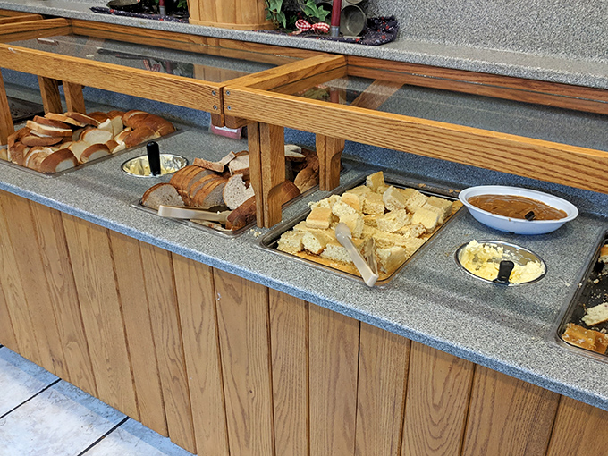 The bread station isn't just a prelude to your meal – it's a carbohydrate wonderland that deserves its own zip code.