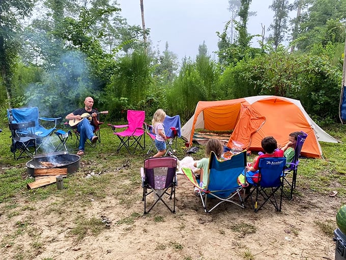 Camping at Torreya: where ghost stories around the fire compete with the real-life drama of stars putting on their nightly show overhead.