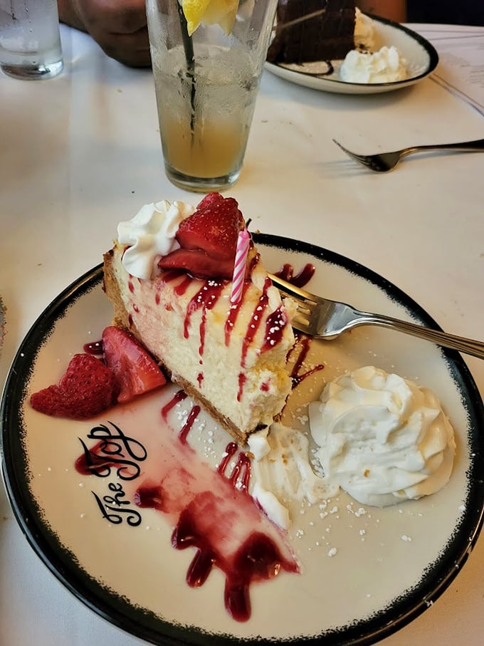 A slice of cheesecake that doesn't need social media validation—it's been collecting real-life likes since before Instagram was invented.