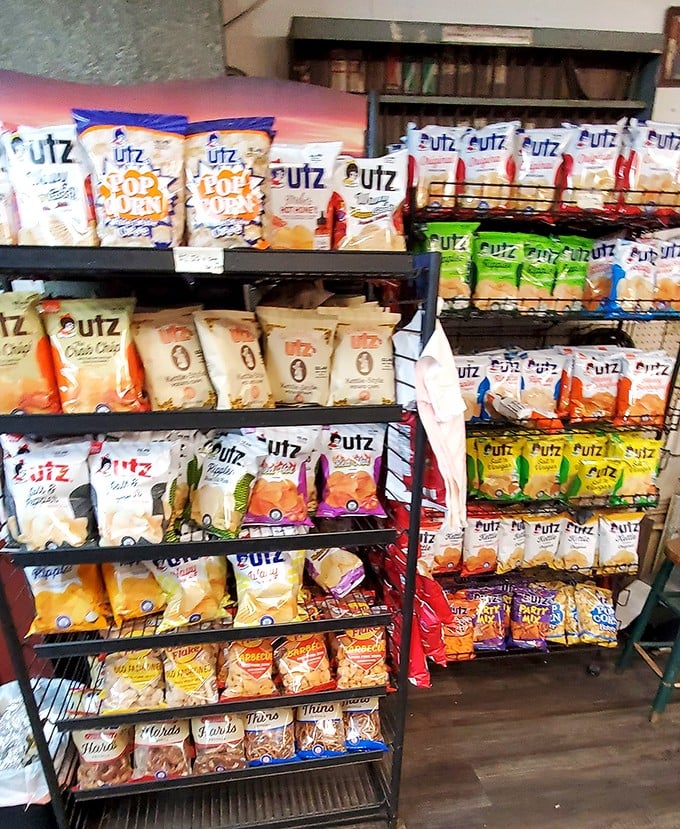 The chip selection rivals my childhood dream of owning a convenience store. Utz chips—the unofficial state snack of Maryland.