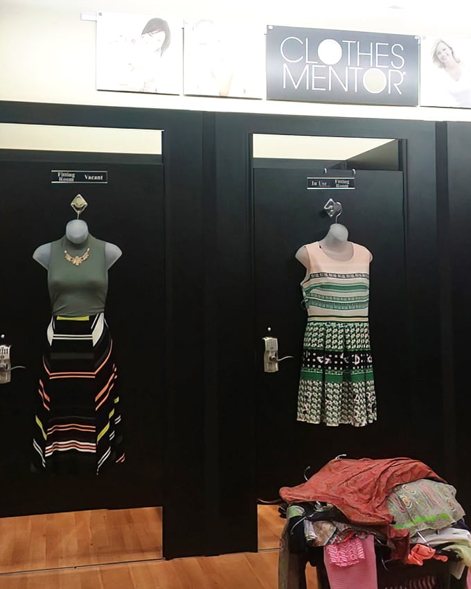 The fitting room runway – where fashion aspirations meet reality in the kindest lighting this side of a professional photo shoot.