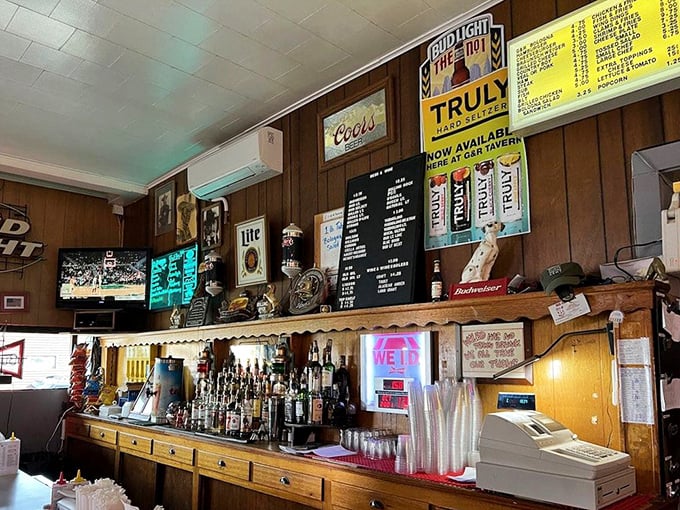 The bar counter – where sports fans gather, stories are exchanged, and the anticipation of that first bite of pie builds to a crescendo.