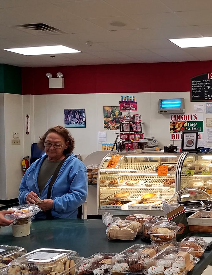 Where the magic happens: locals know to watch for that moment when a staff member emerges from behind the counter.