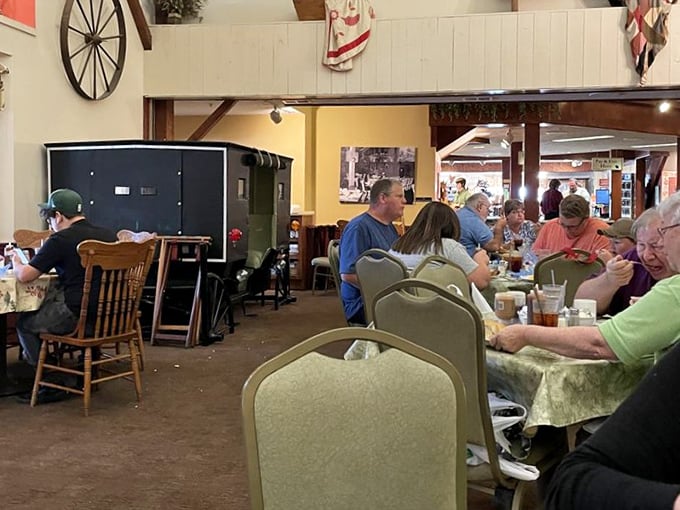 The dining room hums with the universal language of satisfaction—the quiet murmur of people too busy enjoying their food to make small talk.