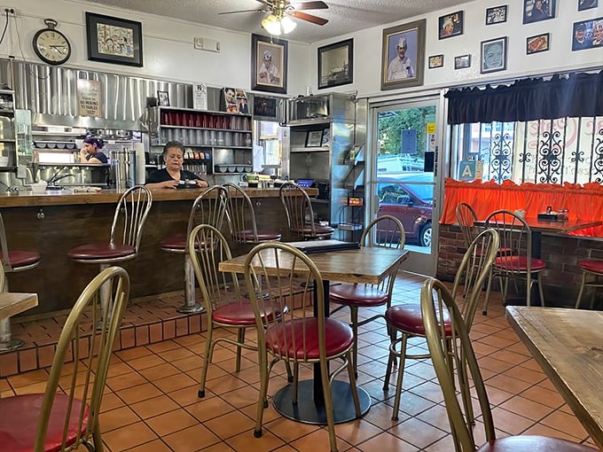 The counter seating offers front-row tickets to the kitchen symphony, where tortillas dance and fillings sizzle in perfect harmony.