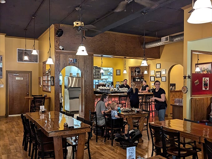 The dining room buzzes with the best kind of energy—people united in the universal language of "this food is making me happy."