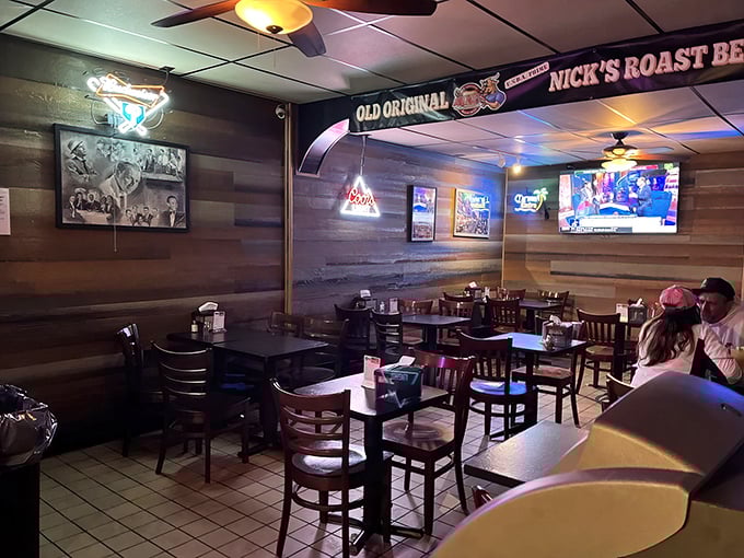 The dining area feels like your favorite uncle's basement—if your uncle happened to be a wizard at cooking beef.