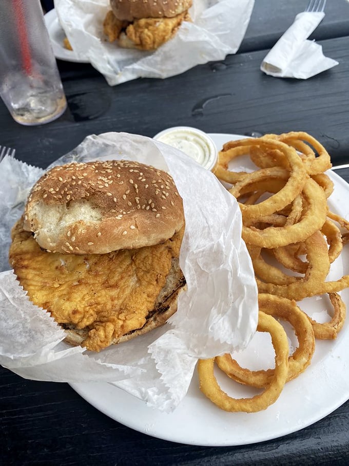 This fish sandwich isn't just lunch—it's what happens when the ocean meets artistry, all tucked between a perfectly toasted bun.