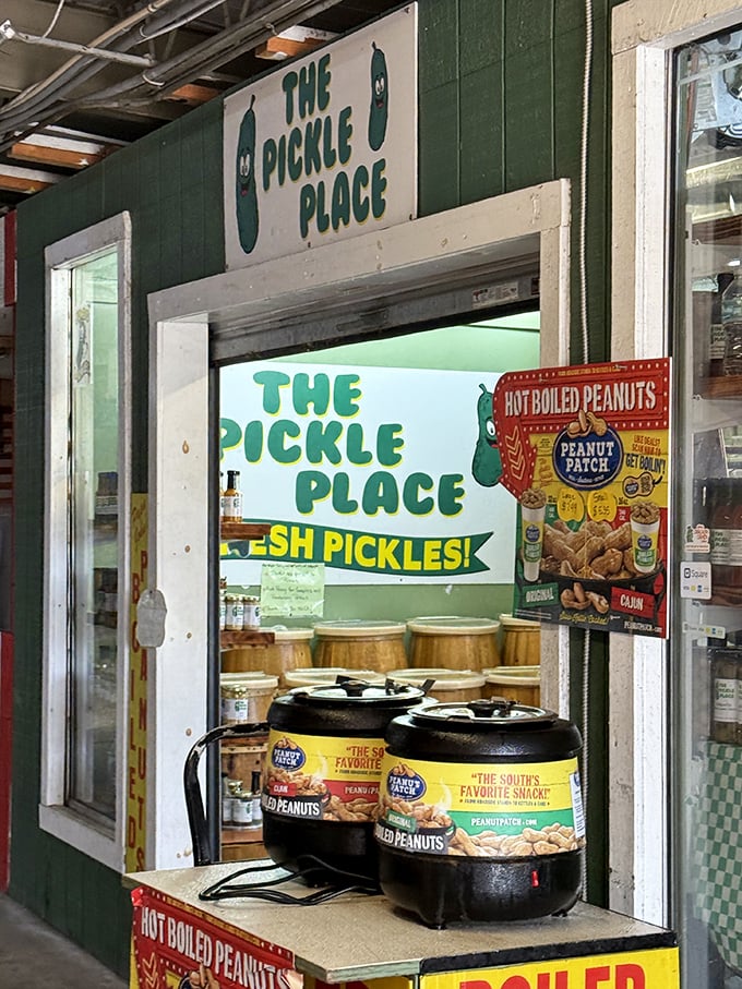 "The Pickle Place" isn't just a store—it's a shrine to brine. Those hot boiled peanuts are the South's answer to movie theater popcorn.