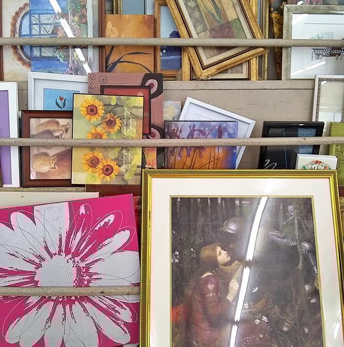 Wall art that spans from "grandma's living room classic" to "surprisingly hip statement piece." That sunflower print is just waiting for its renaissance.