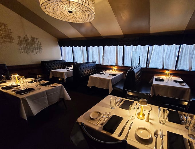 Dining rooms where Frank Sinatra wouldn't look out of place – plush booths invite you to linger over every delicious bite.
