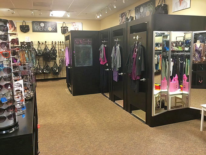 Spacious dressing rooms and thoughtfully arranged accessories make trying on your potential fashion finds a pleasure rather than a chore.