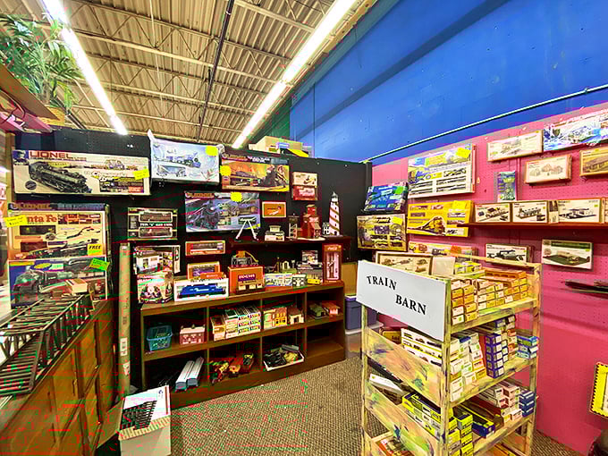 The Train Barn doesn't just sell miniature locomotives; it sells the wistful nostalgia of childhoods spent watching tiny worlds go round and round.