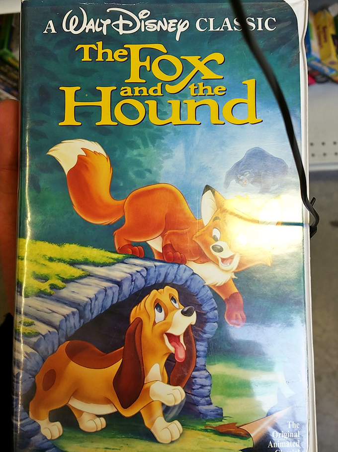 Even The Fox and the Hound found its way here – classic Disney on VHS for nostalgic movie nights.