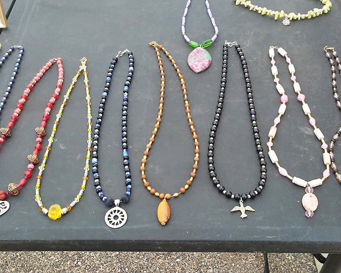 Handcrafted necklaces showcase the artisan spirit of the Southwest. Each pendant tells a different story—from spiritual symbols to whimsical charms.