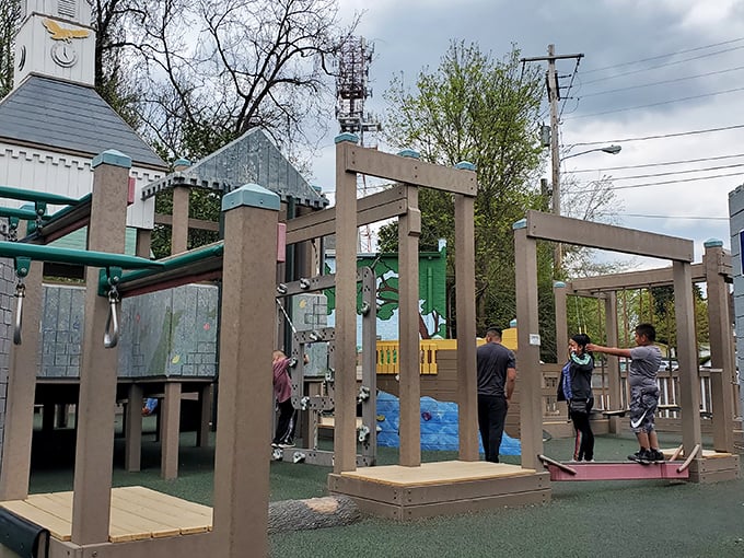 This playground isn't just for kids—it's where adults remember the simple joy of conquering the monkey bars without checking emails first.