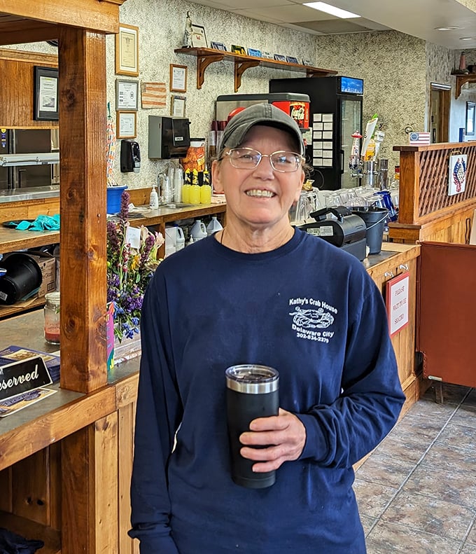 The friendly face of hospitality at Kathy's, where staff members treat you like they've been waiting all day for your arrival.