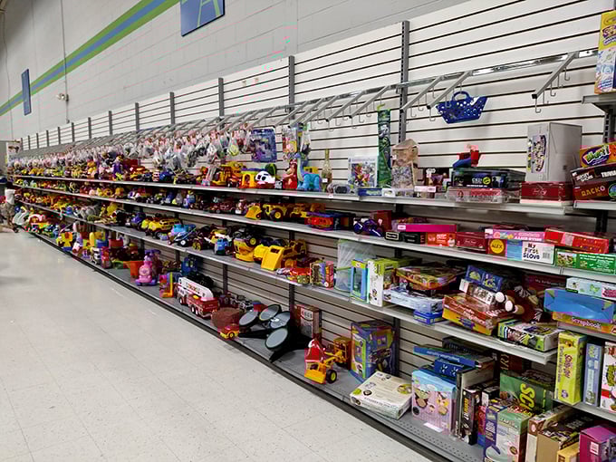 Toy heaven – where nostalgic parents spend more time reminiscing than their children spend choosing.