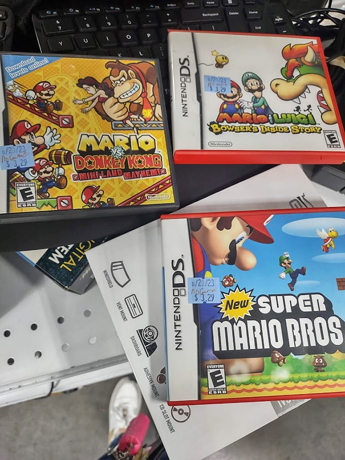 Nintendo DS games that once cost parents a small fortune now priced less than a fancy coffee. Mario's adventures never get old.