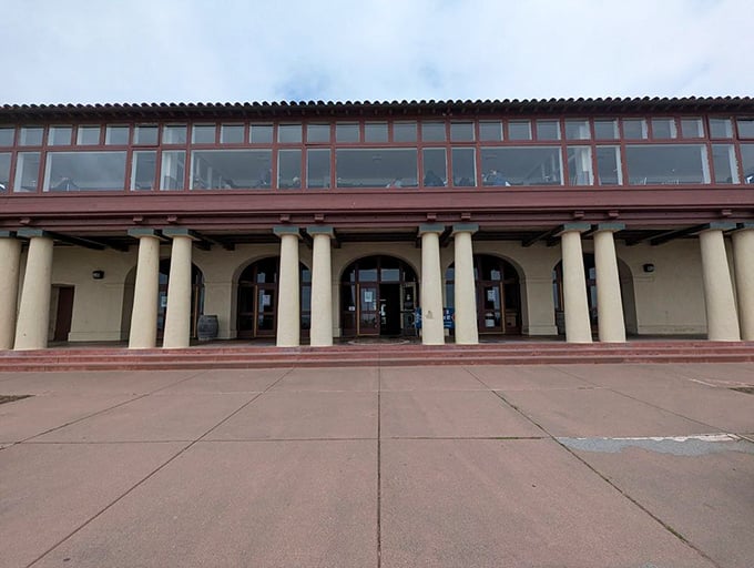 Beach Chalet's historic grandeur and panoramic windows frame San Francisco's Ocean Beach like a living work of coastal art.