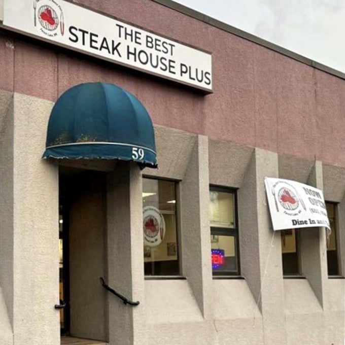 That blue awning might be modest, but "Best Steak House Plus" isn't just a name – it's a mission statement they deliver on.