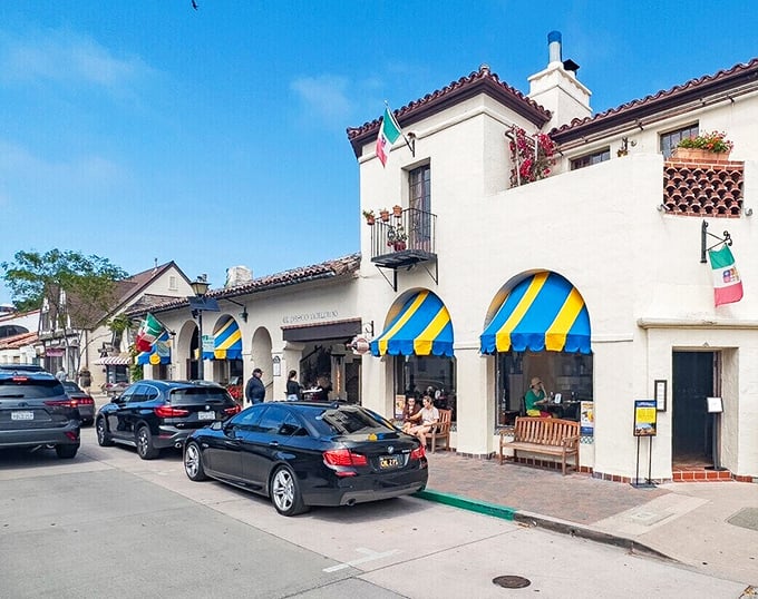 Those Mediterranean-style buildings with their colorful awnings house some of Carmel's most delightful shops and eateries.