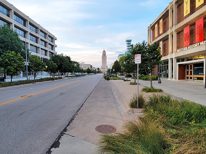 Lincoln’s Centennial Mall draws your eyes straight to the iconic Capitol — Nebraska’s own National Mall, just with fewer tourists.
