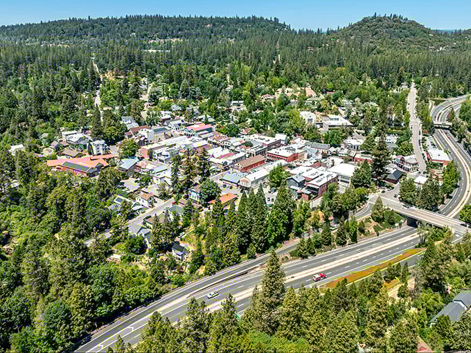 Nevada City's downtown emerges from a forest of possibilities. Where Gold Rush history meets modern-day charm in perfect harmony.