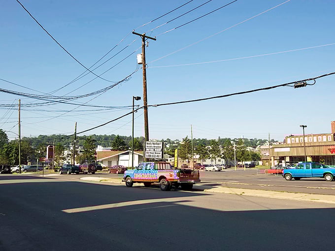 Small-town main street where everyone knows your name and nobody knows your bank balance.