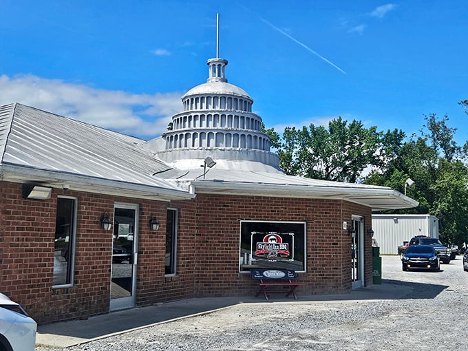 Skylight Inn's distinctive capitol dome isn't subtle – this is barbecue royalty and they know it.