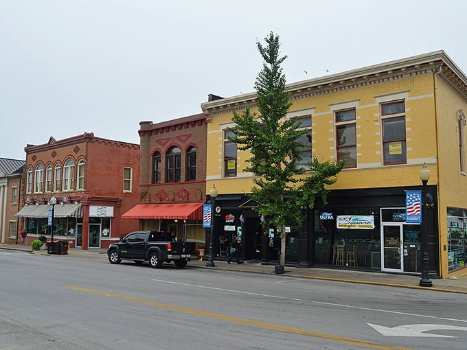 Somerset's colorful downtown buildings stand like a row of candies, each one offering something sweet for visitors.