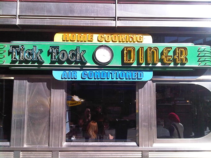 "Tick Tock" says it all – time moves differently when you're savoring perfect diner breakfast classics.