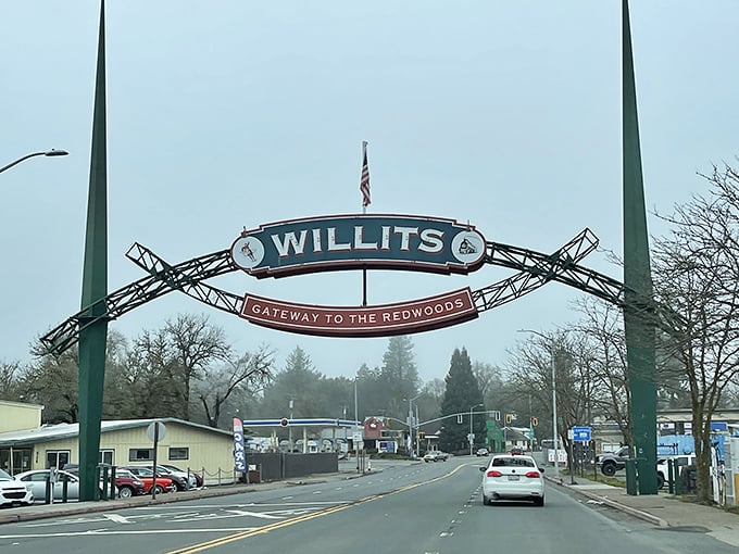 Willits welcomes you with its iconic arch—the gateway to both redwoods and retirement dollars that stretch surprisingly far.