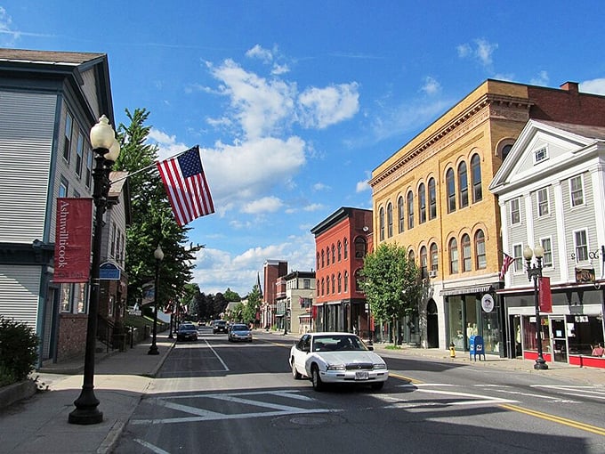This historic church in Adams watches over a town where prices haven't soared to the heavens – hallelujah to that!