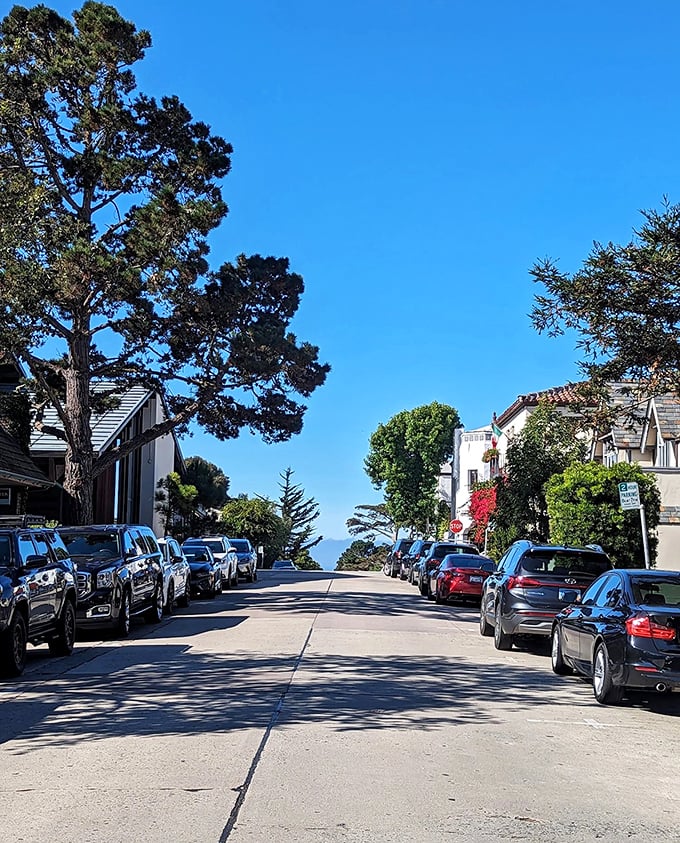 Carmel-by-the-Sea's streets offer glimpses of the ocean at every turn, teasing you toward that famous white sand beach.