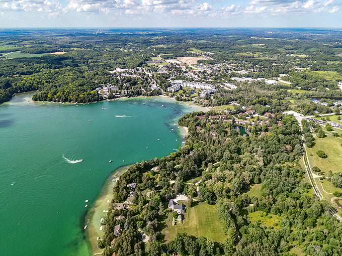 Elkhart Lake's stunning turquoise waters make you wonder if someone secretly imported a Caribbean beach to Wisconsin.