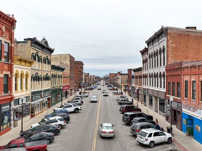 These clean streets, lined with neatly parked cars, invite exploration where every corner might reveal a new favorite shop or unexpected discovery.