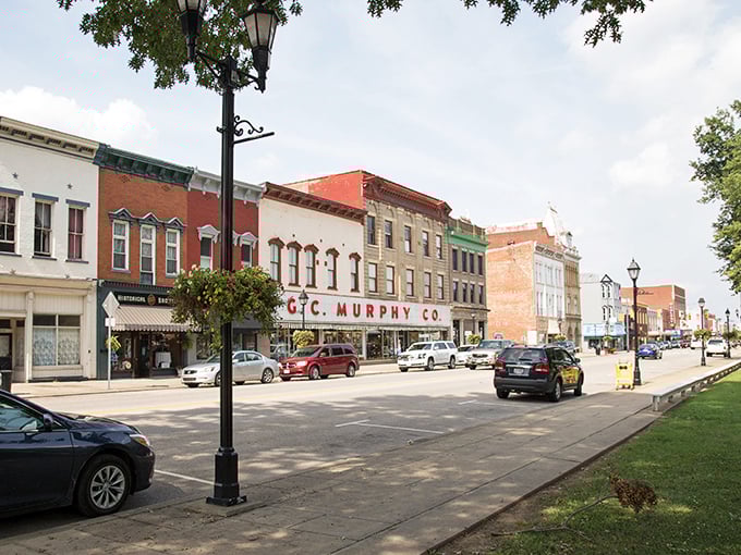 The trees lining Gallipolis's streets provide shade for both pedestrians and overheated budgets. Small-town charm at small-town prices!