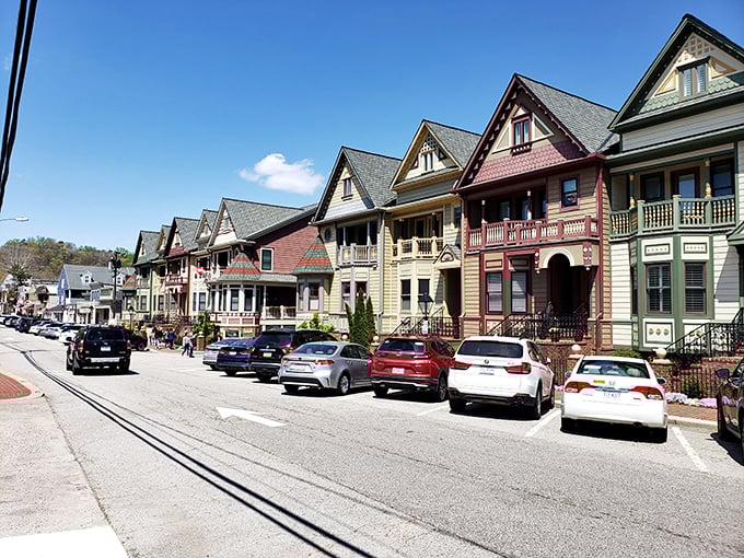 Historic mill town character preserved in every brick building and riverside walking path here.