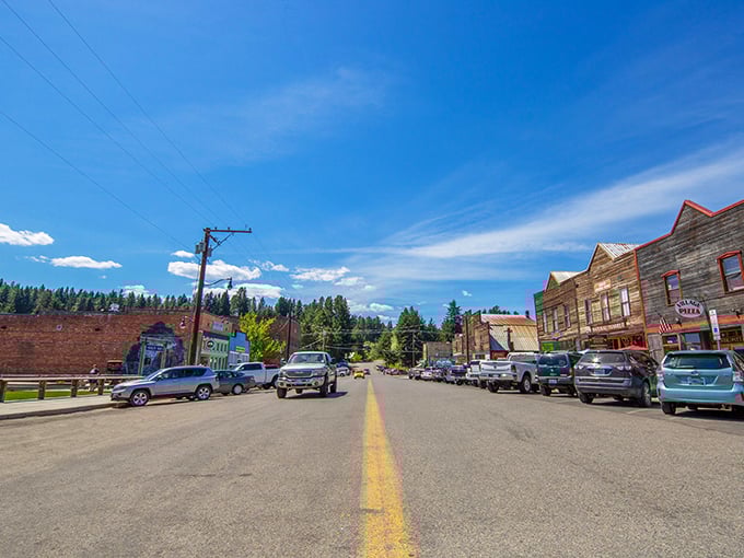 Sunshine bathes Roslyn's classic Western storefronts in golden light. The perfect small town doesn't exi—oh wait, here it is!