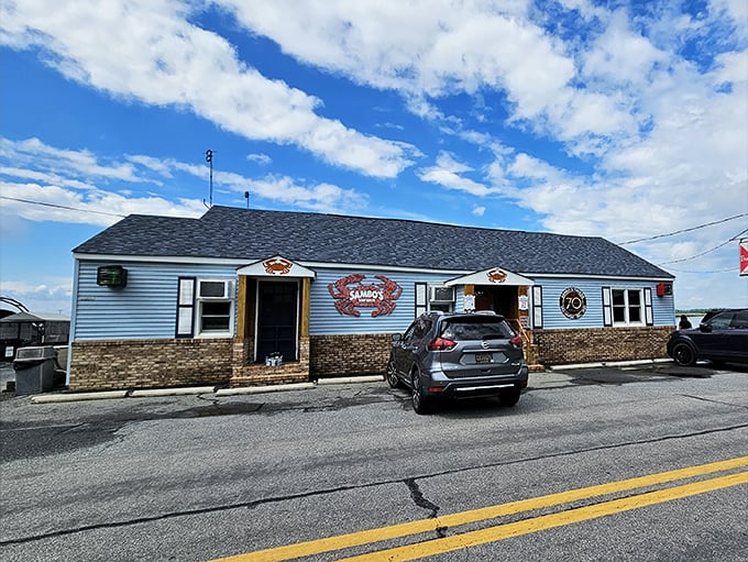 This unassuming blue building holds decades of Delaware fishing wisdom in its weathered wooden bones.