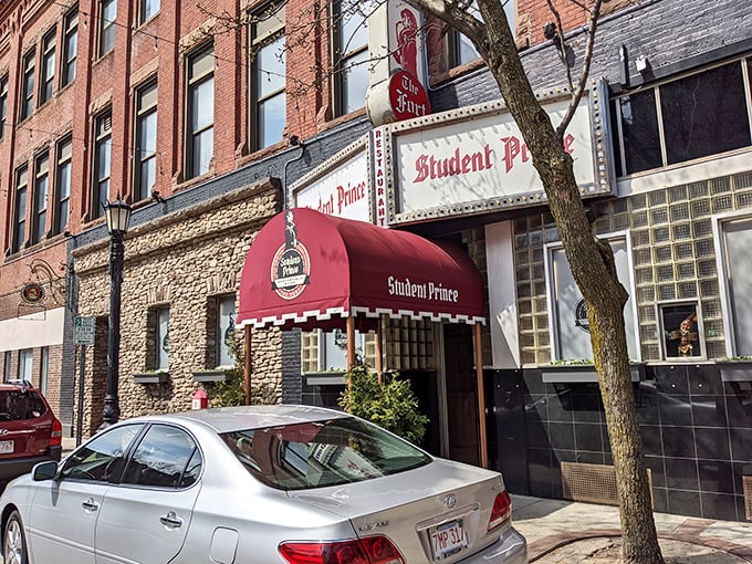 This isn't just a doorway—it's a portal to a Springfield institution where German tradition meets American beef excellence.