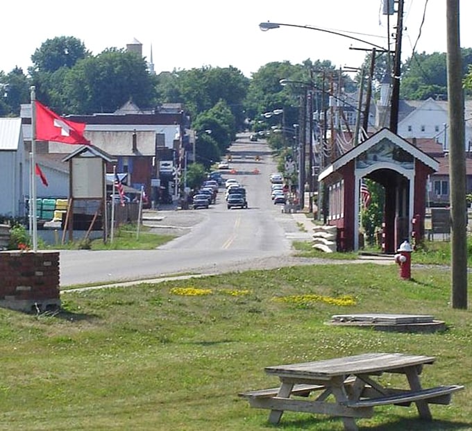 Sugarcreek's historic downtown looks like a movie set where time decided to take a permanent vacation.