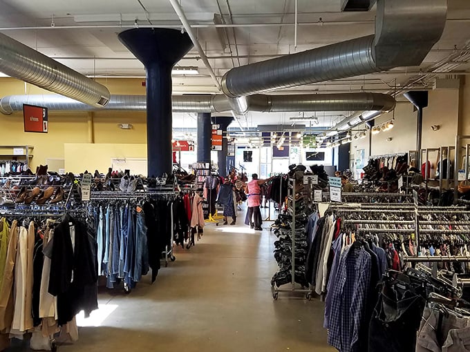 Inside this Boston Goodwill, industrial-chic design meets organized shopping for a surprisingly pleasant treasure-hunting experience today.