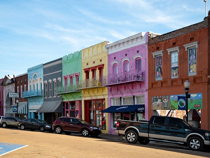 These painted buildings bring personality to downtown streets that refuse to fade into forgotten history.