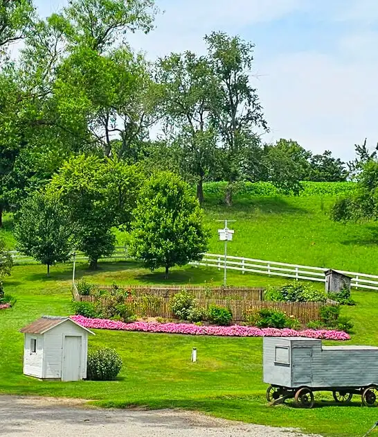 postcard amish farm ohio ftr